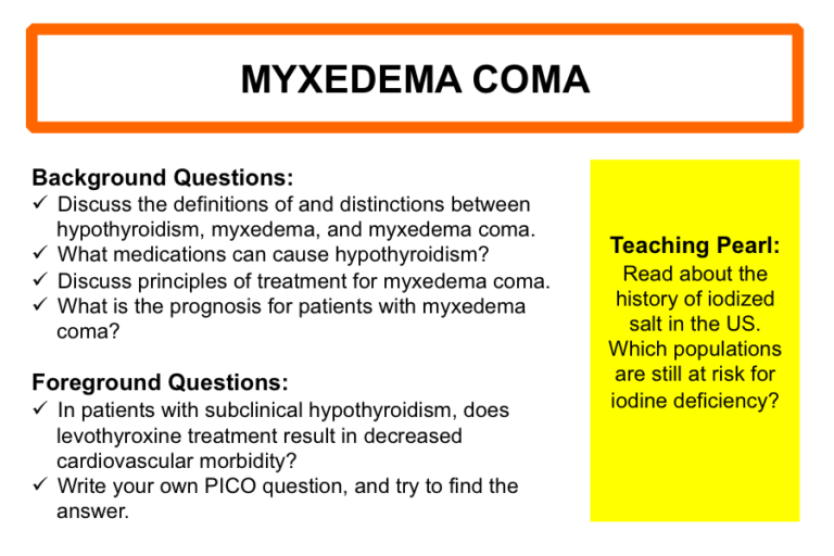 Myxedema Coma: A Complete Guide to Symptoms, Causes, and Treatment ...